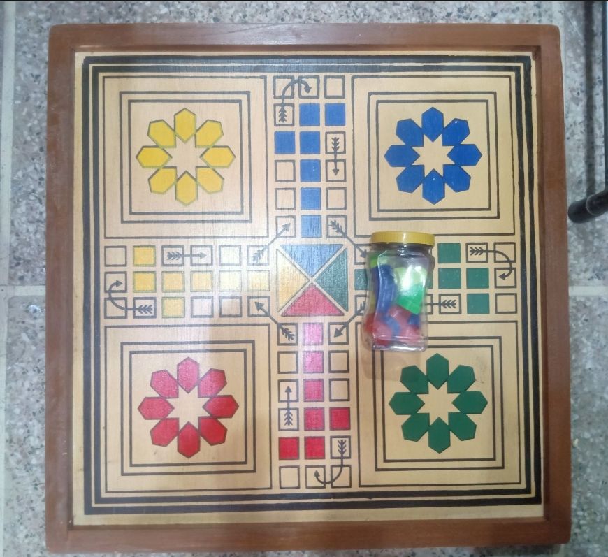 24 Inches ludo game wooden ludo with goot and dice big size excellent ...