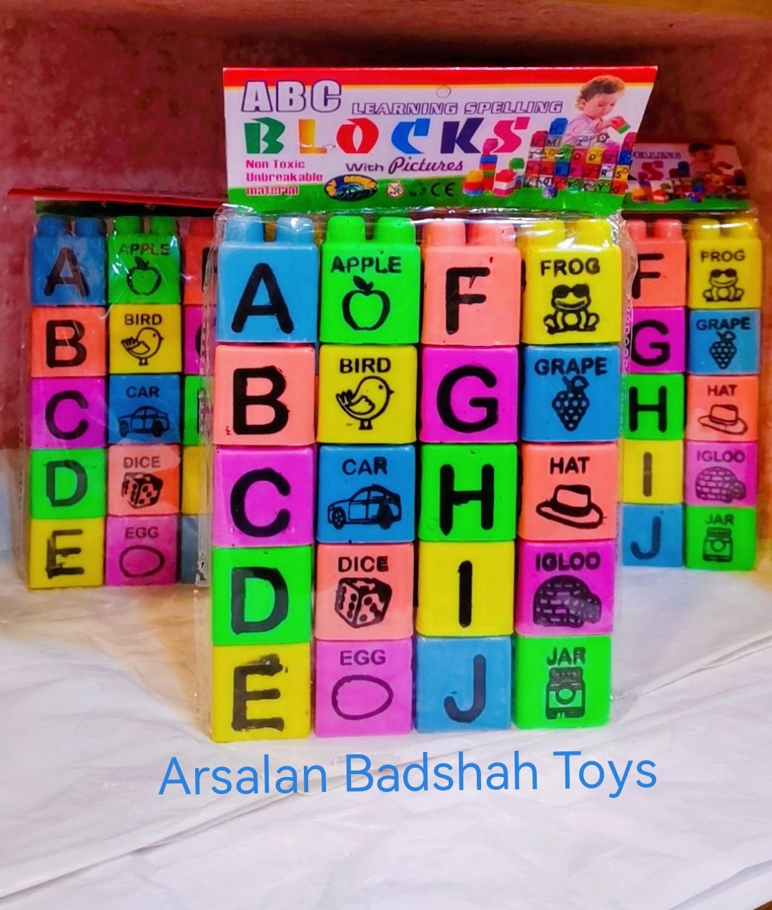 Educational Blocks Toys Set , Alphabet Letters Words -A to Z , Counting ...
