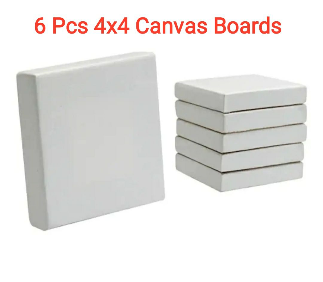6 Pcs of 4x4 Canvas Boards For Painting Mini Canvas Boards | Daraz.pk