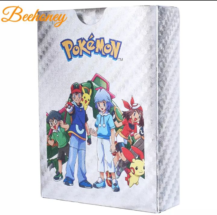55pcs Gold Foil Anime Cartoon Pokemon English Version Tcg Cards For ...