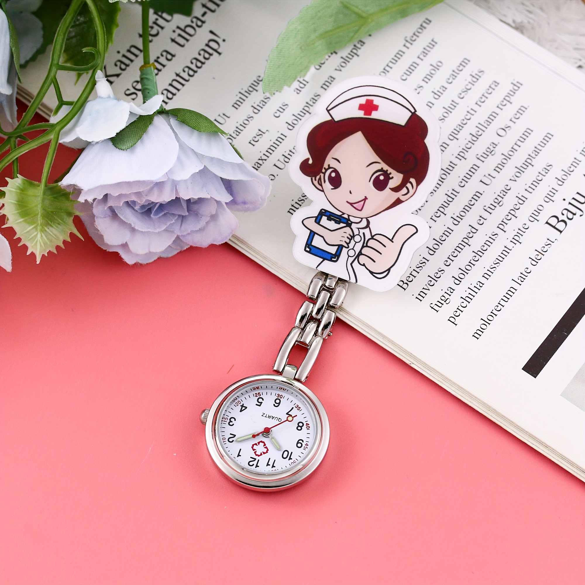 Cartoon Nurse Like Nurse Watch Pin Cute Cartoon Pocket Watch Men's and ...