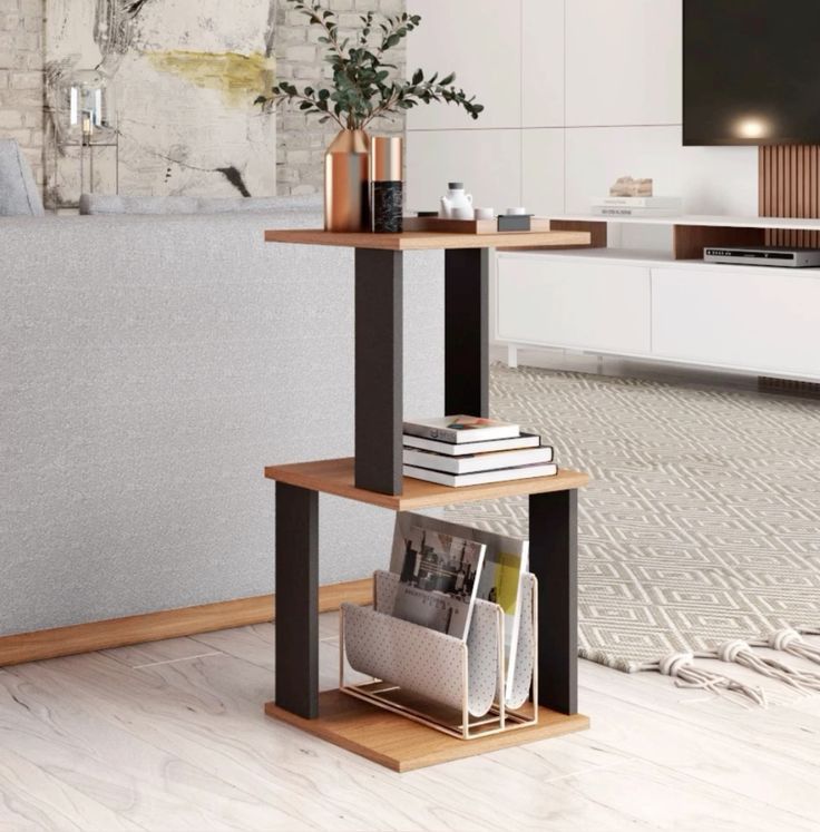 Caddy Compact Side Table with Dual Storage Shelves | Daraz.pk