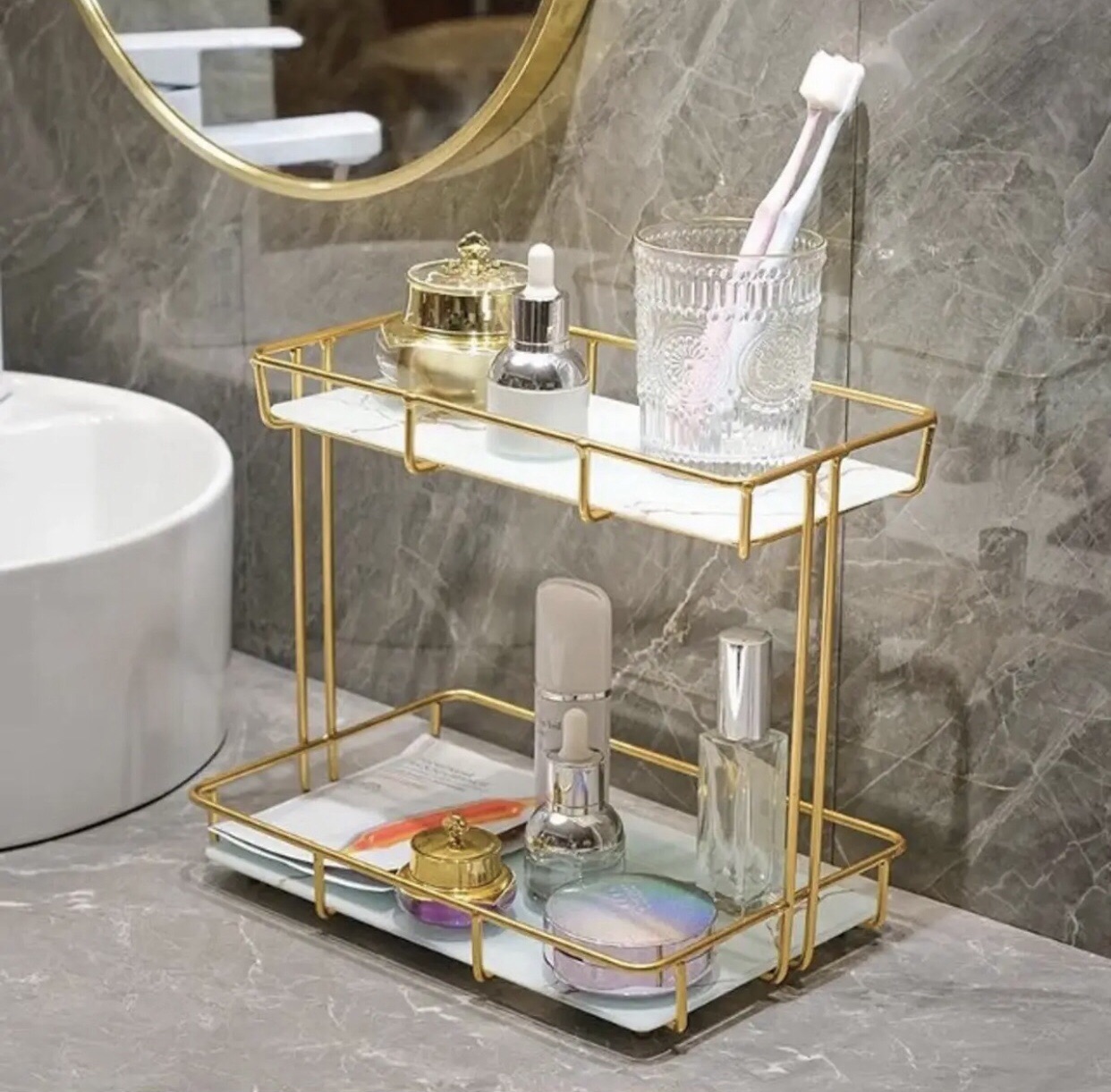 2 layer skin care products tray perfume tray and serving tray | Daraz.pk