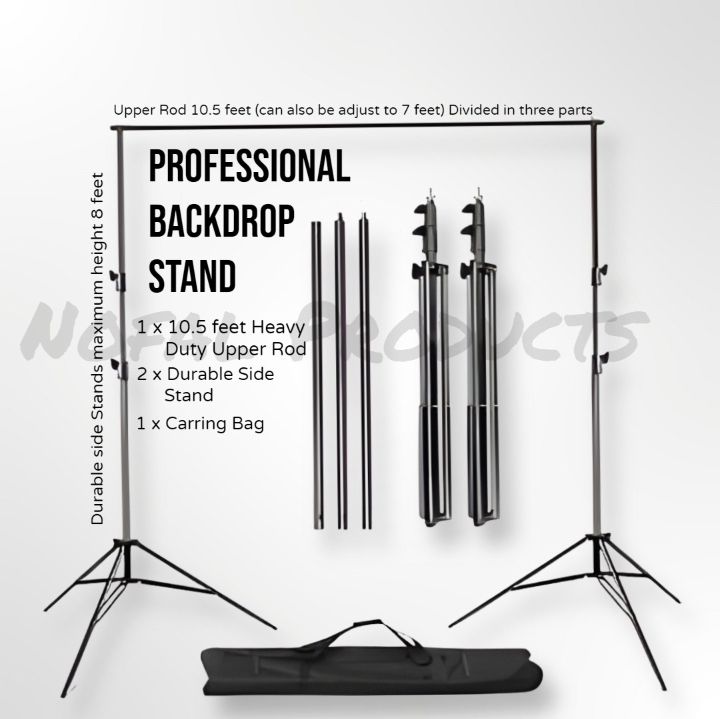 8 x 10.5 feet Professional High Quality Studio Backdrop Stand Kit Combo ...