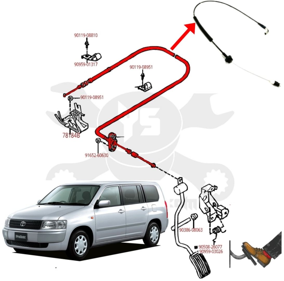 Probox Acceleration Cable ( 1 ) Piece For Toyota Probox Race Cable ...