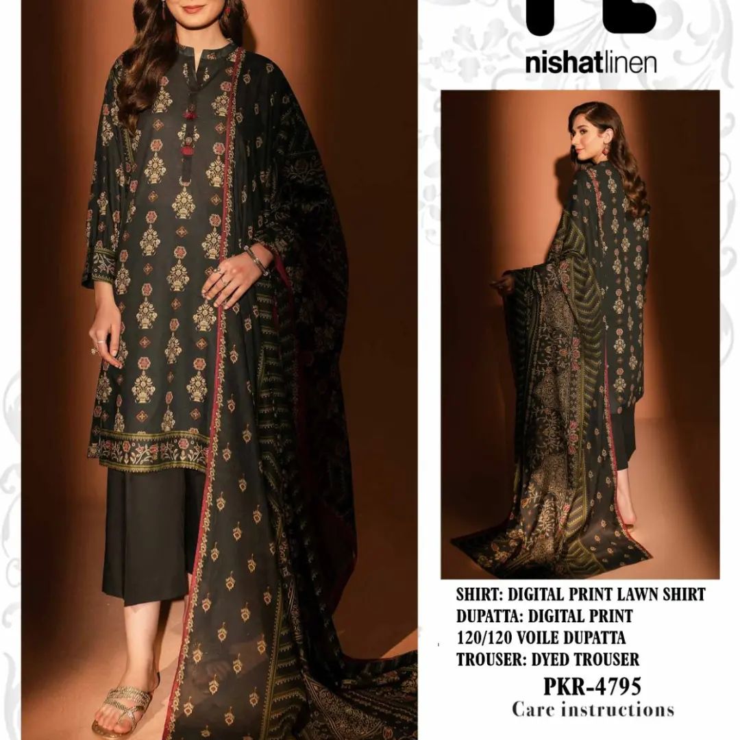 NiShAaT 3 pc unstitched suit | Daraz.pk