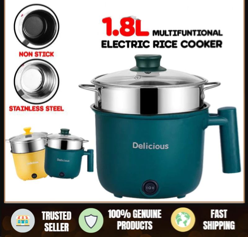 Multi-function Mini Cooker With Stainless Steel Steam Tray 1.8L Non ...