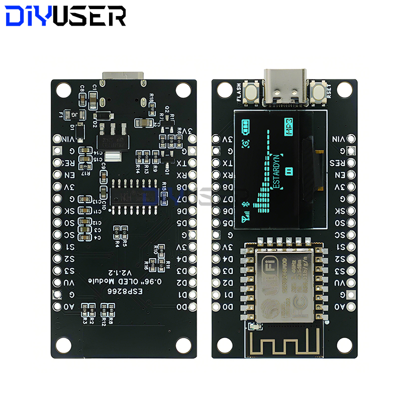 NodeMCU ESP8266 V3 Development Board With 0.96 Inch OLED Display CH340 ESP-12F WiFi Module TYPE ...