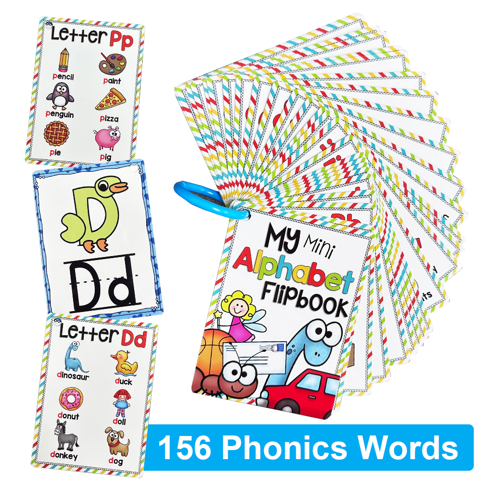 Alphabet 26 Letters 156 Phonics Words English Flash Cards Early ...
