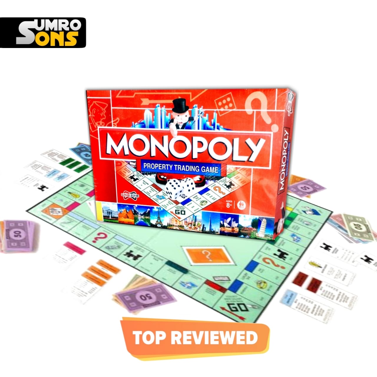 Monopoly Board, property trading game for 8 years and above, 2 to 8 ...