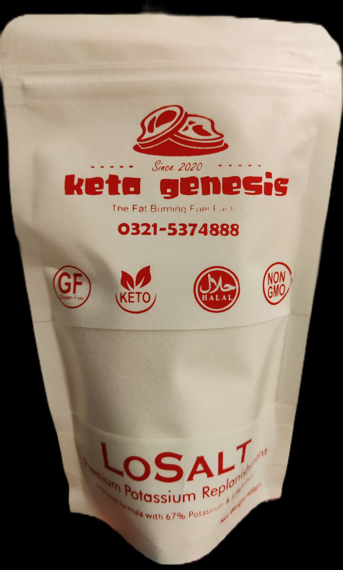 losalt (potassium Chloride) Keto friendly salt 400 gm, very low Sodium ...