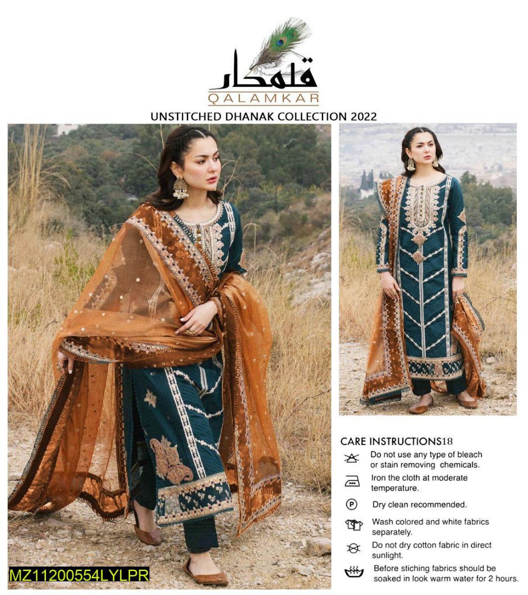 Qalamkar 3 pc luxury embroidered suit | Daraz.pk