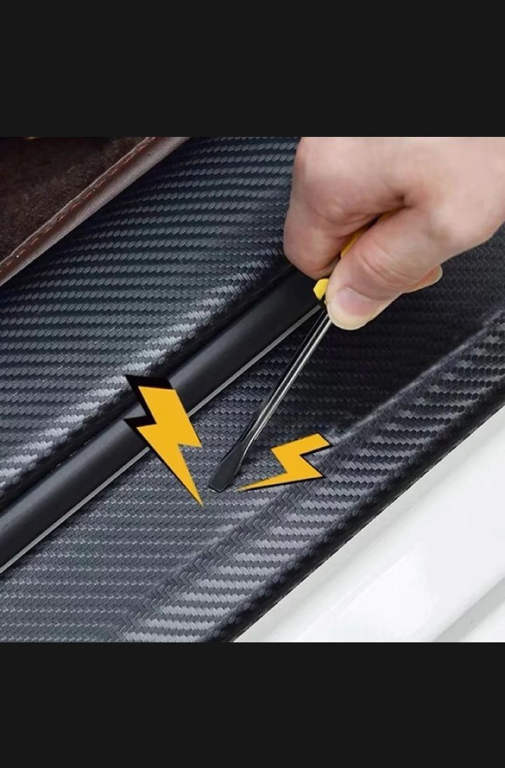 SUZUKI Leather 4pcs Car Door sill Protector Sucff Plate Carbon ...