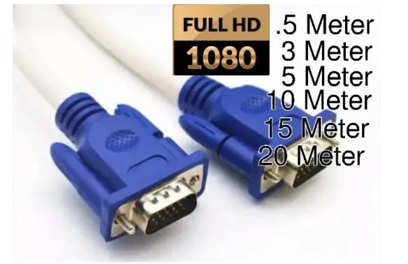 VGA Cable Male To Male Different Sizes 1.5 to 30 Meters Premium Quality ...
