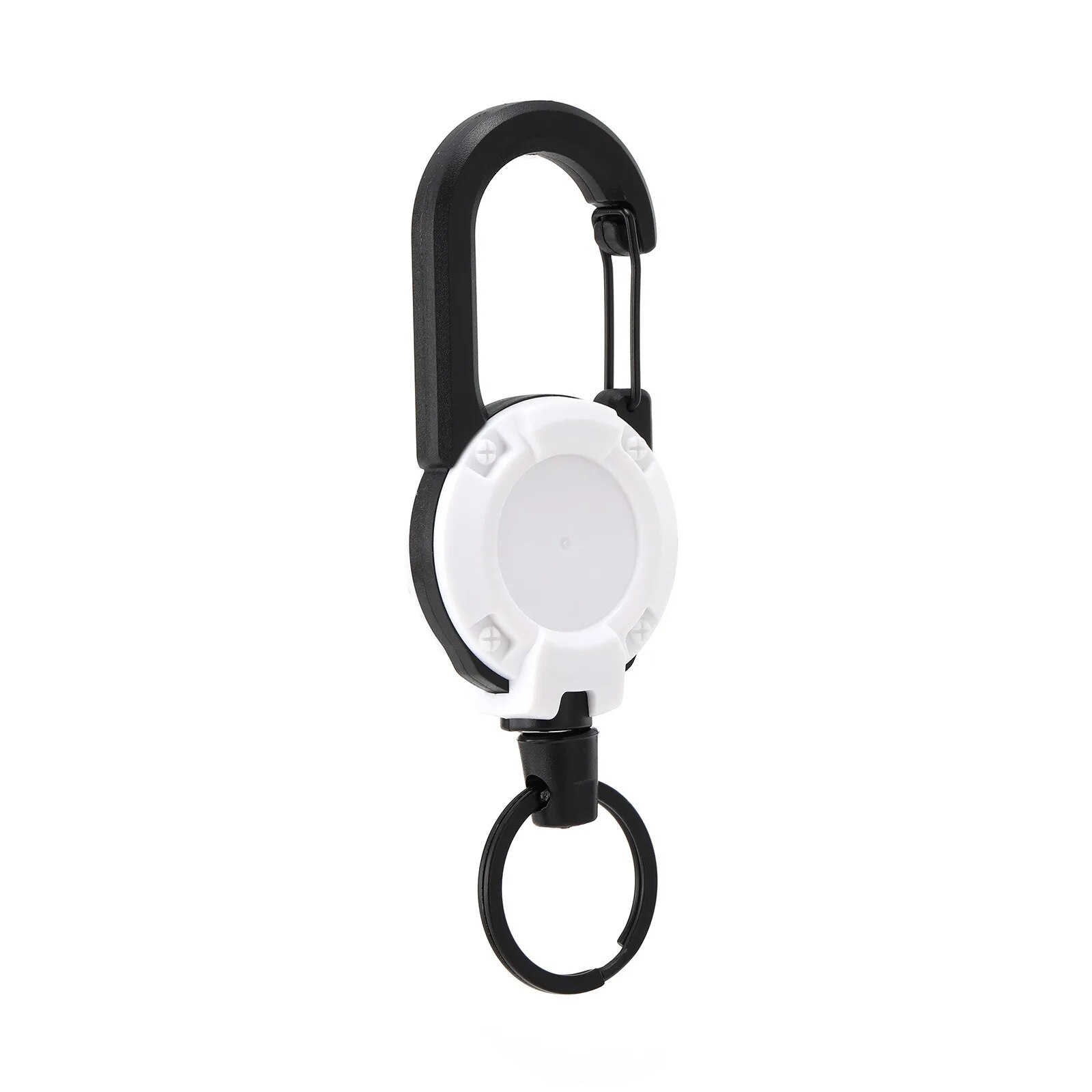 Retractable Heavy Duty Pull Reel Carabiner Key Chains Strong Steel Wire ...