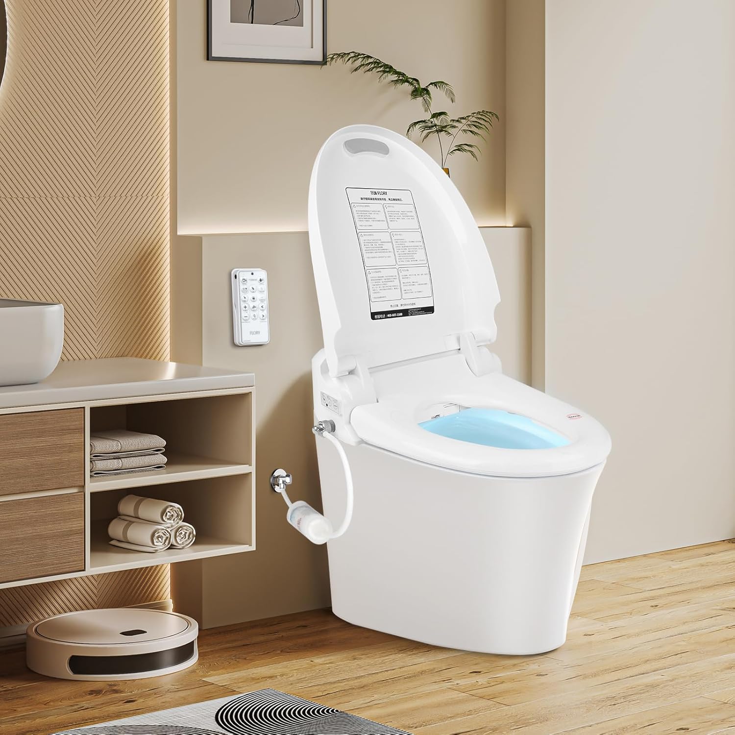German Imported R FLORY FDB608 Electronic Smart Bidet Seat Bidet ...