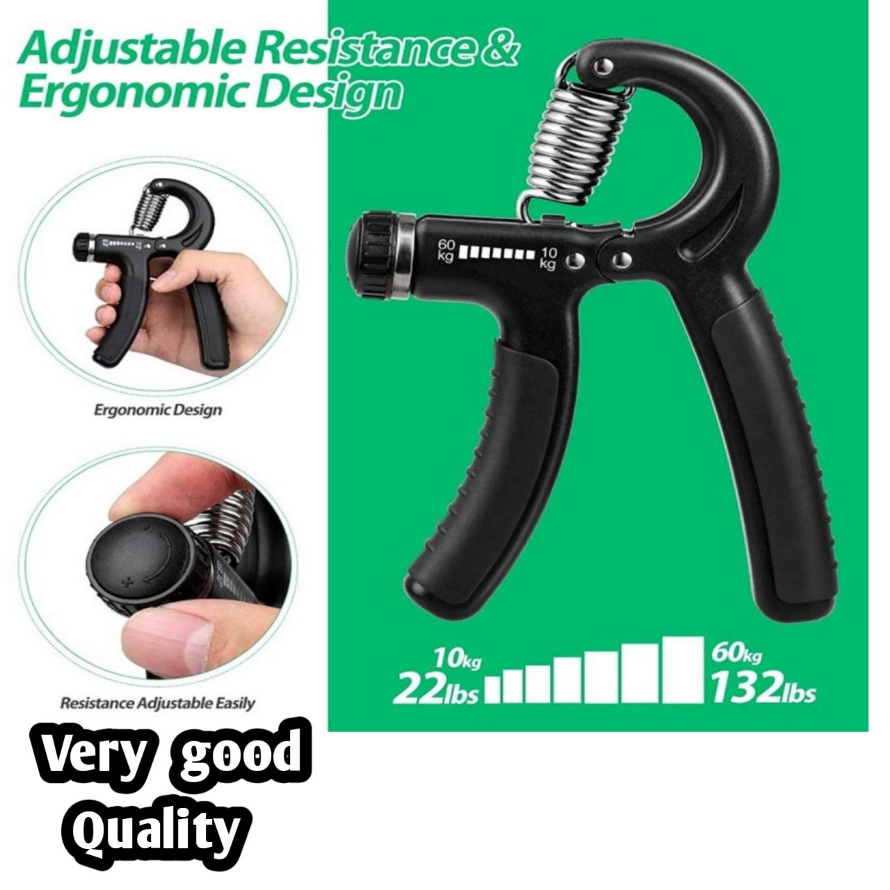 Hand Gripper 60 kg with Counter | Forearm Exercise Equipment Adjustable ...