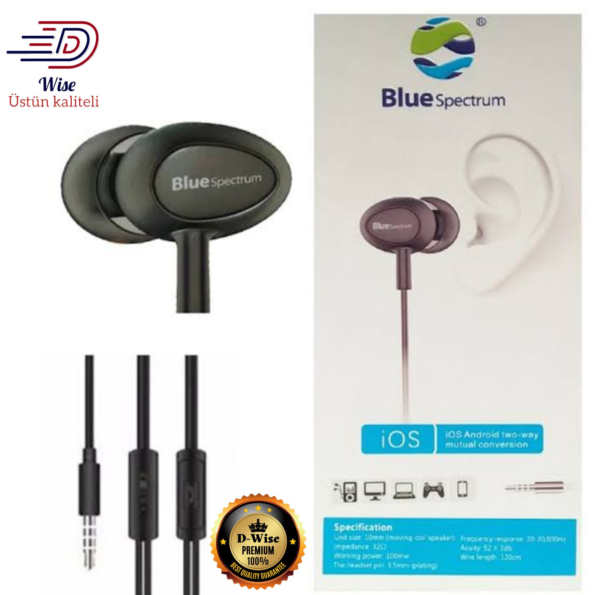 D Wise Blue Spectrum M-5 Universal New Upgrade Handfree | Daraz.pk