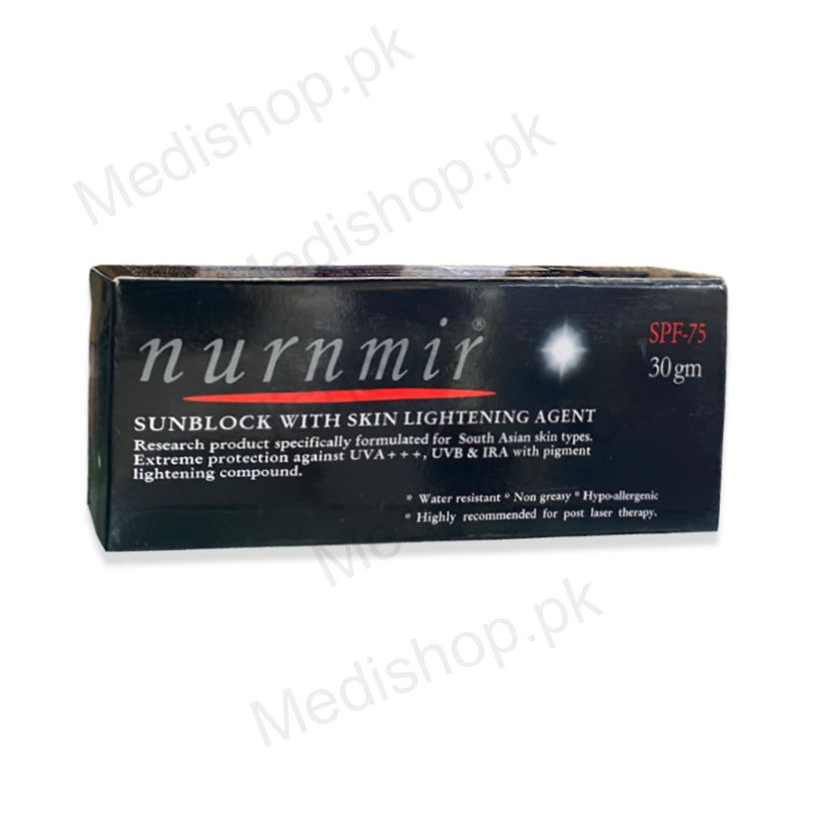 Nurnmir Sunblock With Skin Lightening Agent SPF-75 30G | Daraz.pk