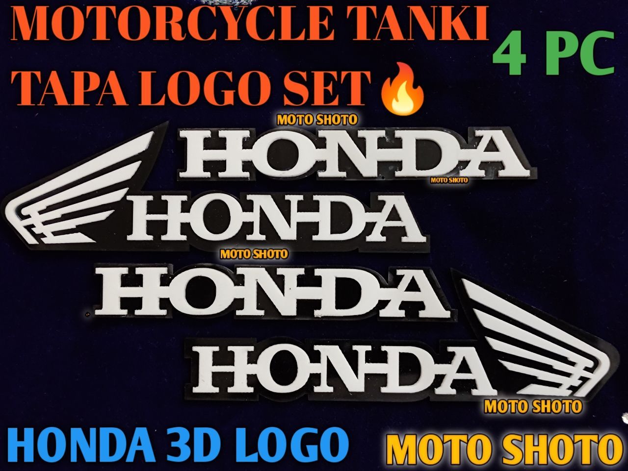 Honda Tanki Tapa Logo 3D Monogram Bike (Complete Set) CD-70 & CG-125 ...