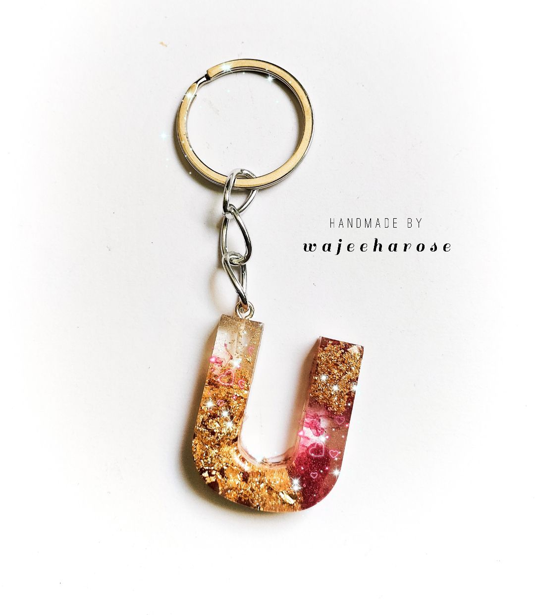 Resin keychain , Handmade custom keychain,3D letter U , Alphabet A-Z ... Resin keychain , Handmade custom keychain,3D letter U , Alphabet A-Z ...
