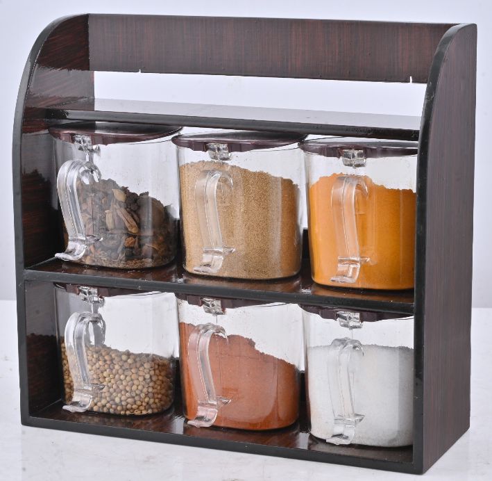 Masala Rack Wooden /Spice Rack 6 Pcs | Daraz.pk