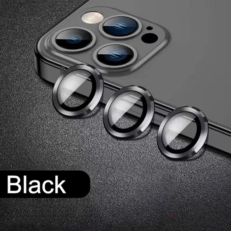 Metal Ring Camera Lens Protector Glass For iPhone 11 12 13 14 15 Pro ...
