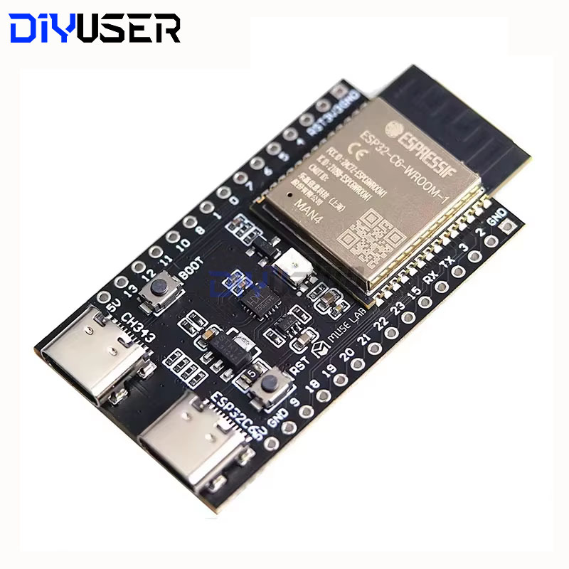DIYUSER ESP32-C6 ESP32 WiFi+Bluetooth Internet Of Things Dual Type-C Development Board ESP 32 ...