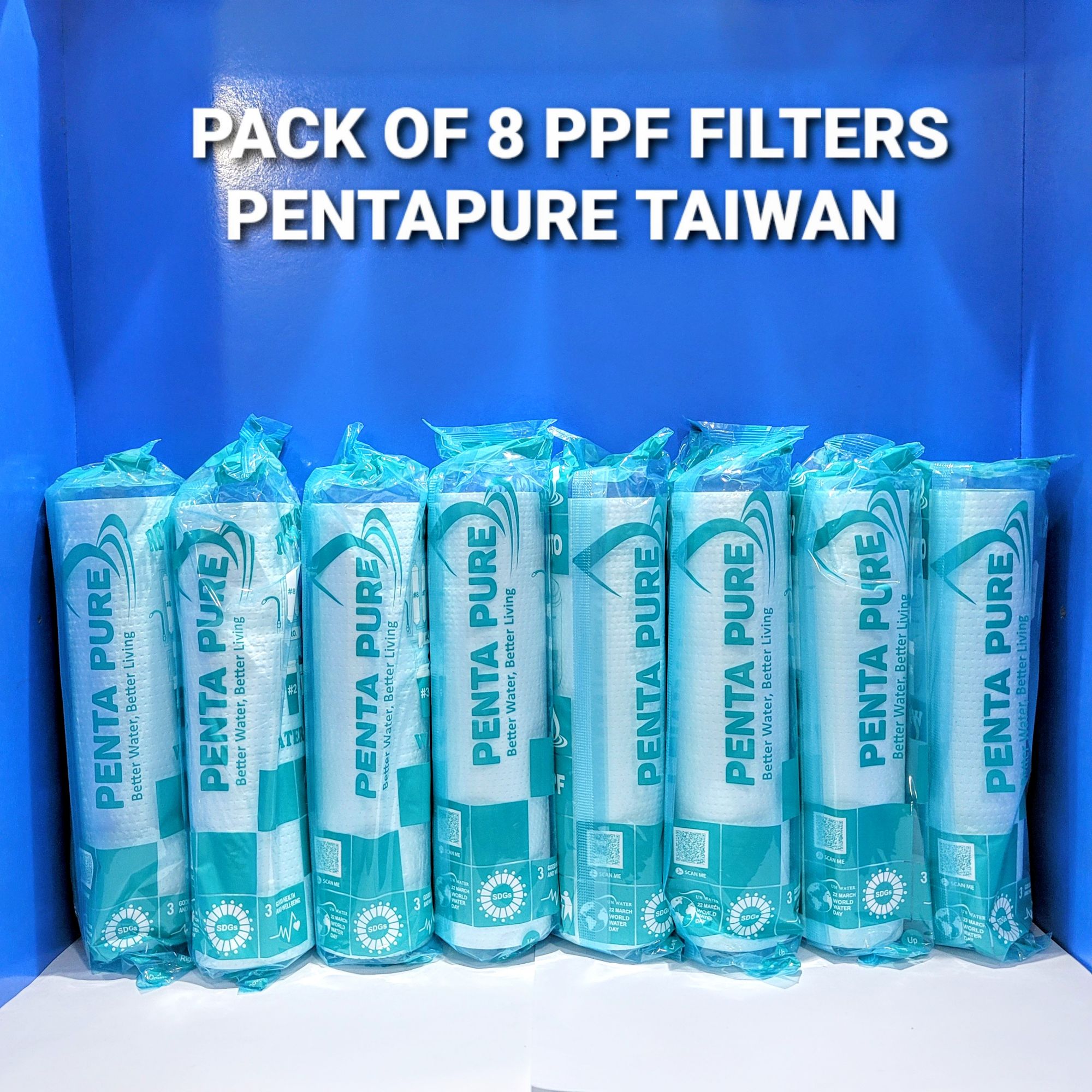 PACK OF 8 PENTAPURE TAIWAN SEDIMENT PPF FILTER ( 1ST STAGE ) FOR WATER ...