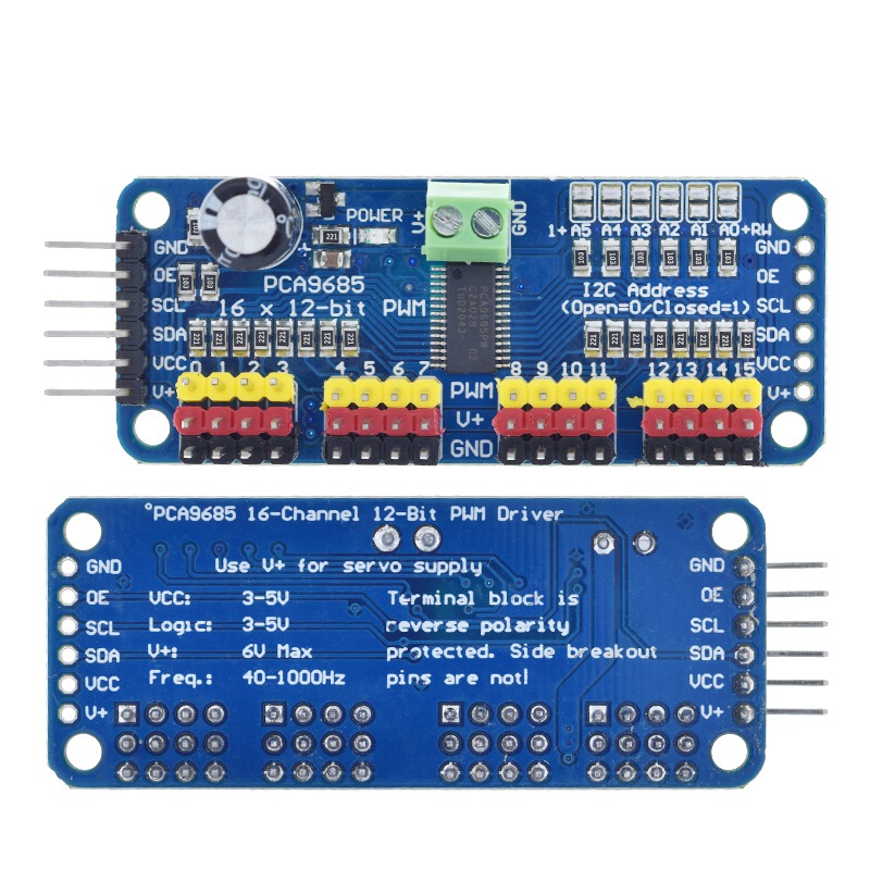 DIYTZT PCA9685PW 16 Channel 12-bit PWM/Servo Driver-I2C Interface ...
