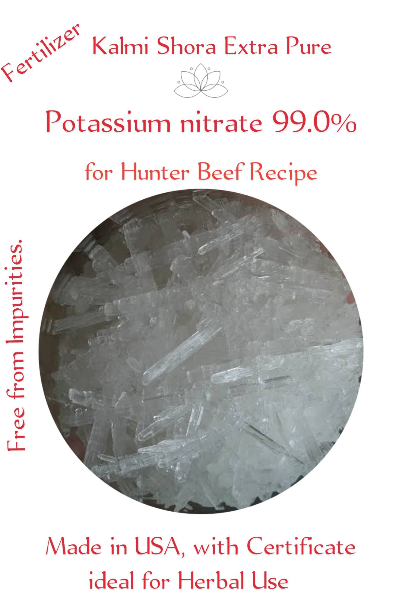 Potassium nitrate Pure and Original 99% (250gm), Kalmi Shora | Extra ...