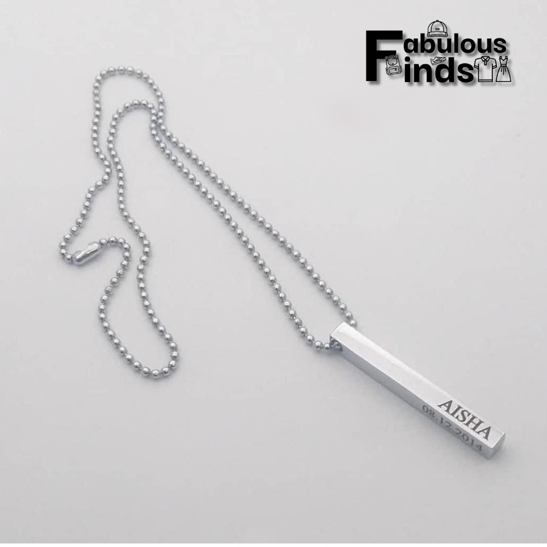 Customized Bar Locket with Name Engraving | Daraz.pk