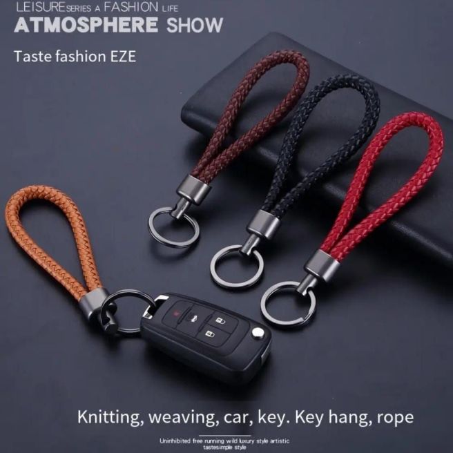 Leather Keychains, Rope Keychain, Braided keychain For Boys For Men ...
