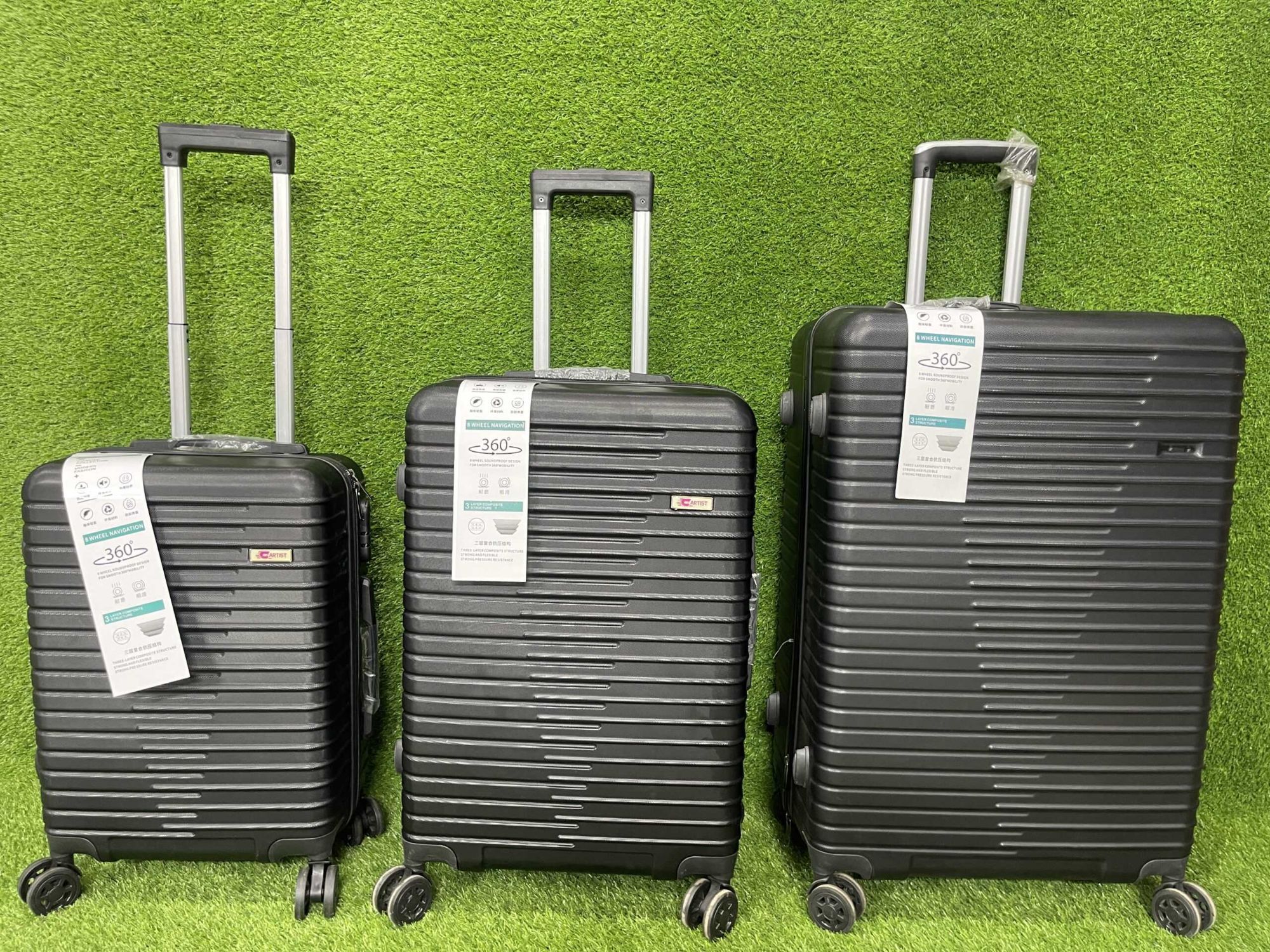 4 Wheels 360 Rotation Luggage Bag Set 3pcs Hard Shell Trolley Bags 20 ...