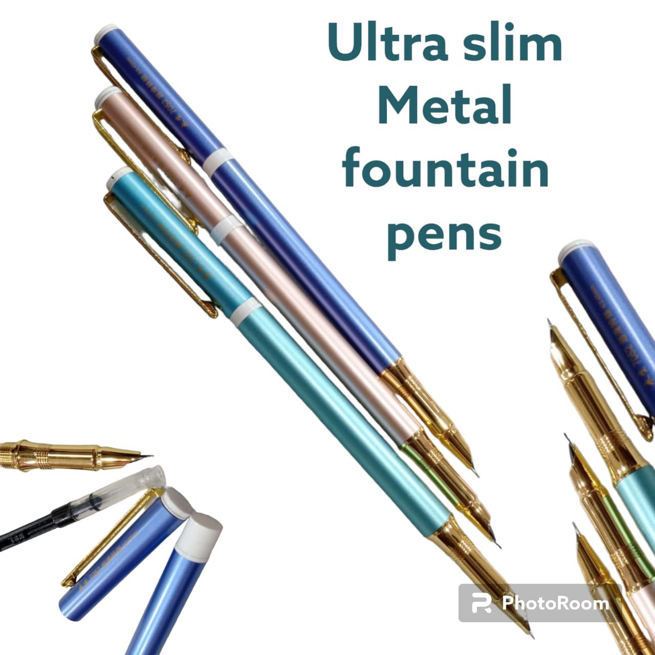 fountain ink pen metal body slim size with refiller | Daraz.pk