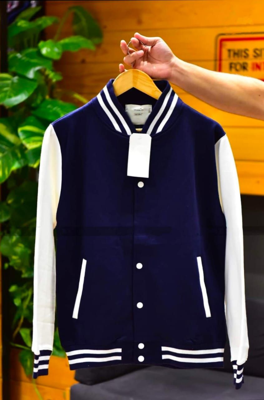 Varsity Jacket Men - High School Letterman Bomber Style Fleece Baseball ...