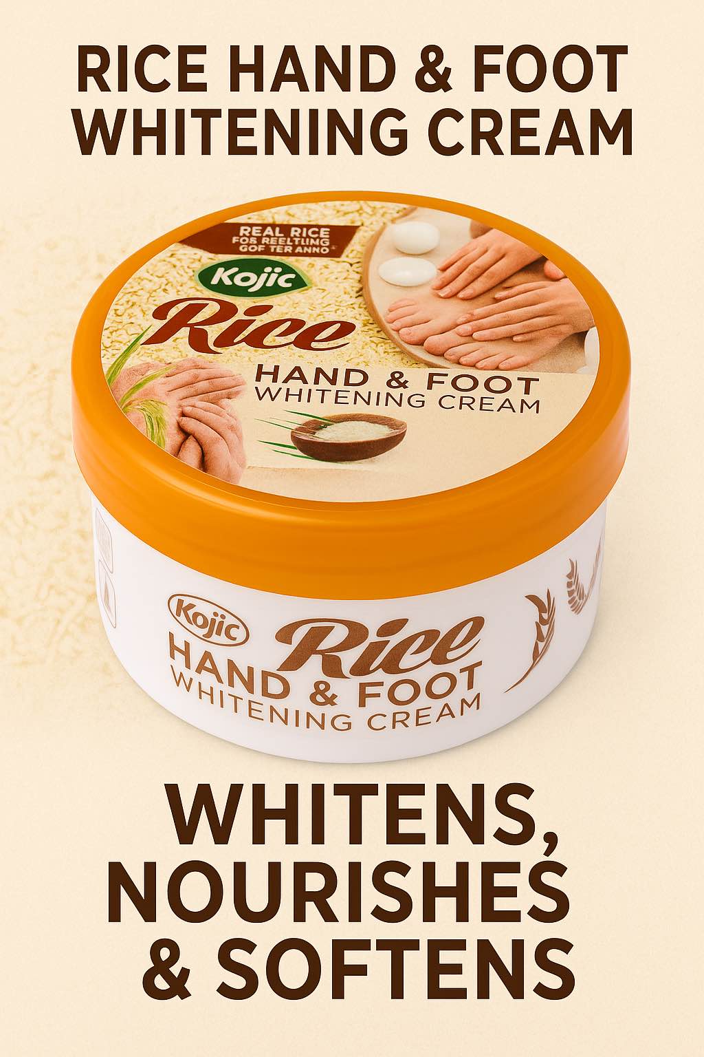 Kojic Rice Hand & Foot Whitening Cream | 150ml | with Rice extracts ...