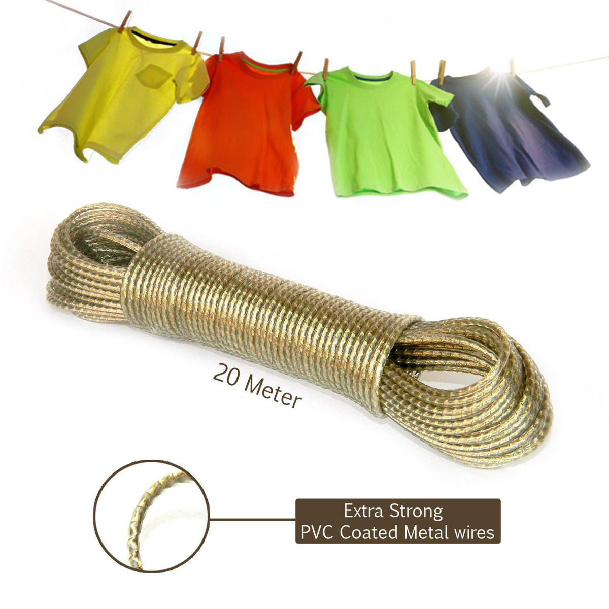 PVC Coated Metal 20M Clothline | Daraz.pk
