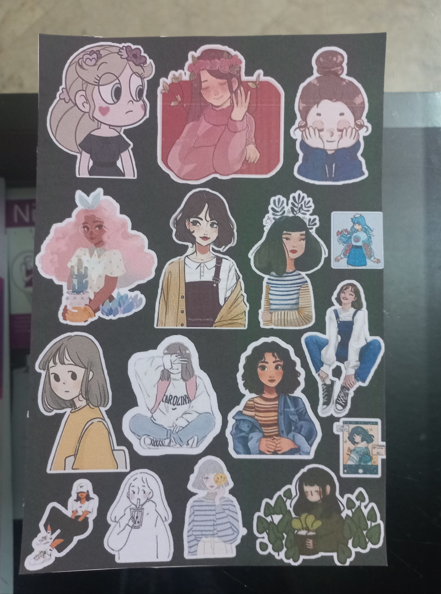 Girls 05 themed uncut sticker sheet size is a6 | Daraz.pk