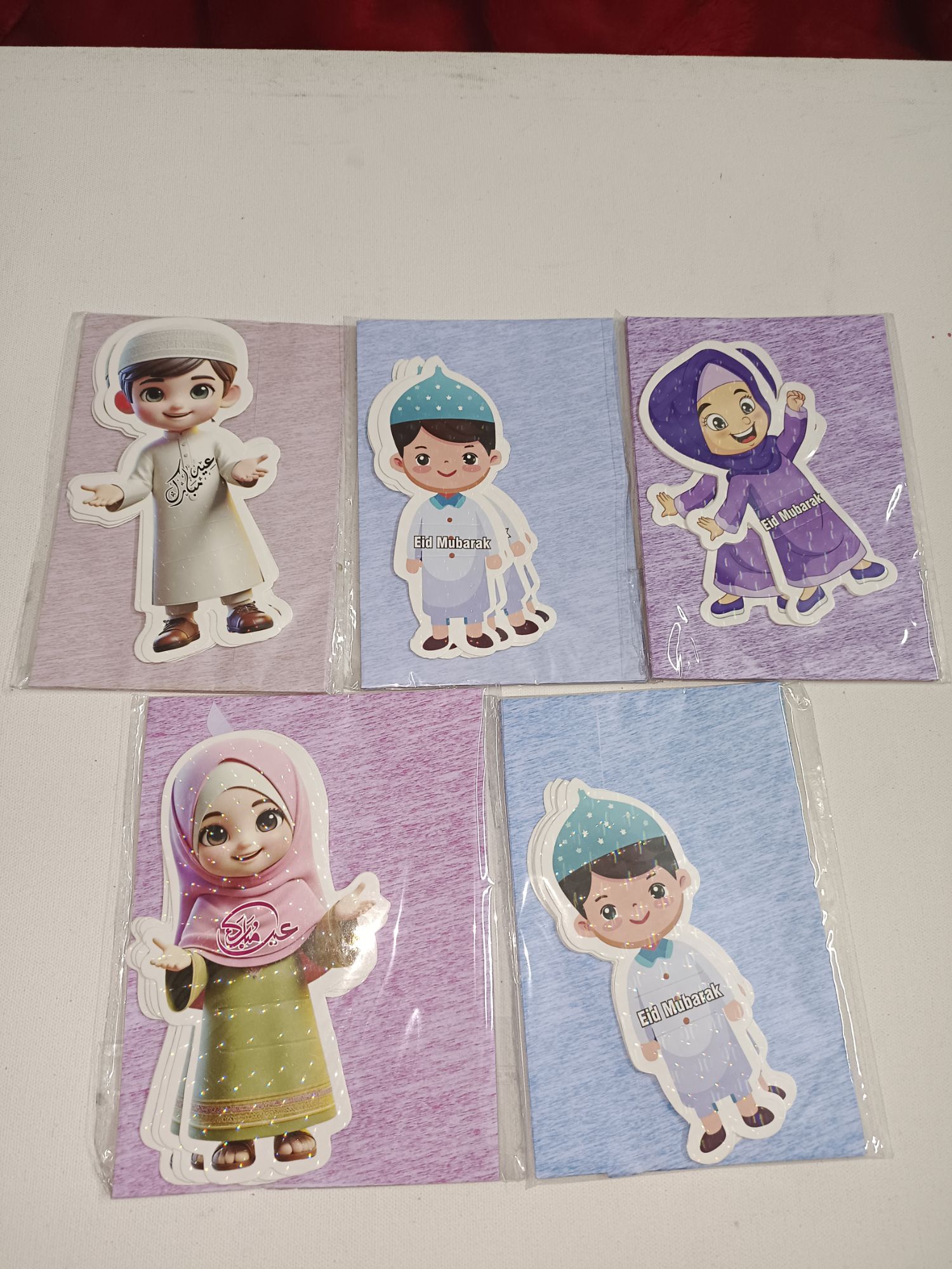 kids Eidi Tuck Card, Eid Envelopes ( pack of 06 Mix design with ...