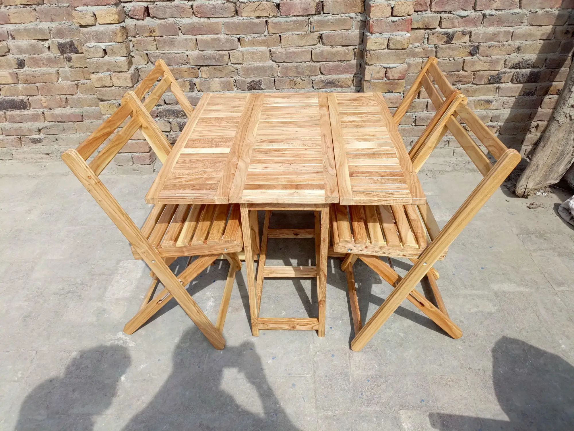 Wooden Foldable Dinning Table With Chairs ( Convertable To Study Table ...
