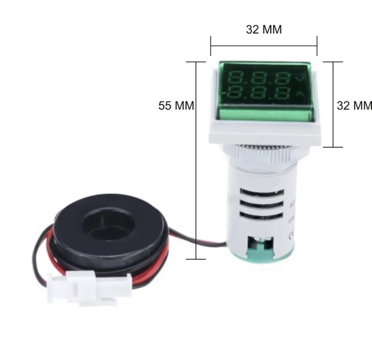 Digital Square Ac volt ampere meter light | Daraz.pk