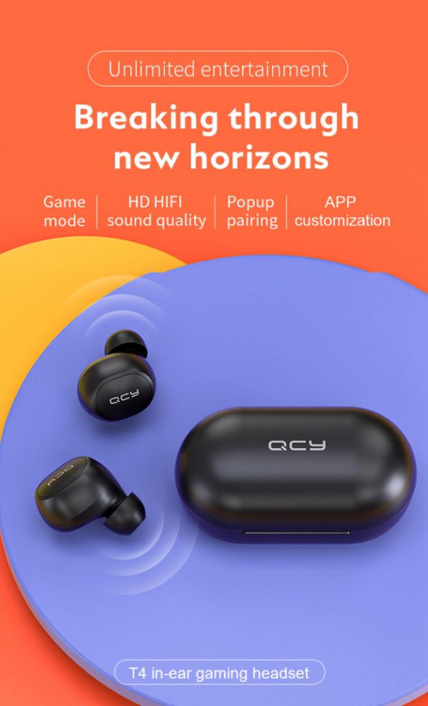 QCY T4s orignal earbuds 100% garented . Water proof and bass bosted . preminum quility . easy to ...