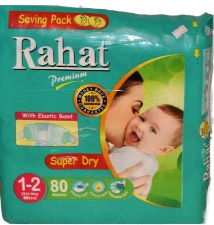 Rahat diapers(small) premium quality pack of 80 , super dry saving pack ...