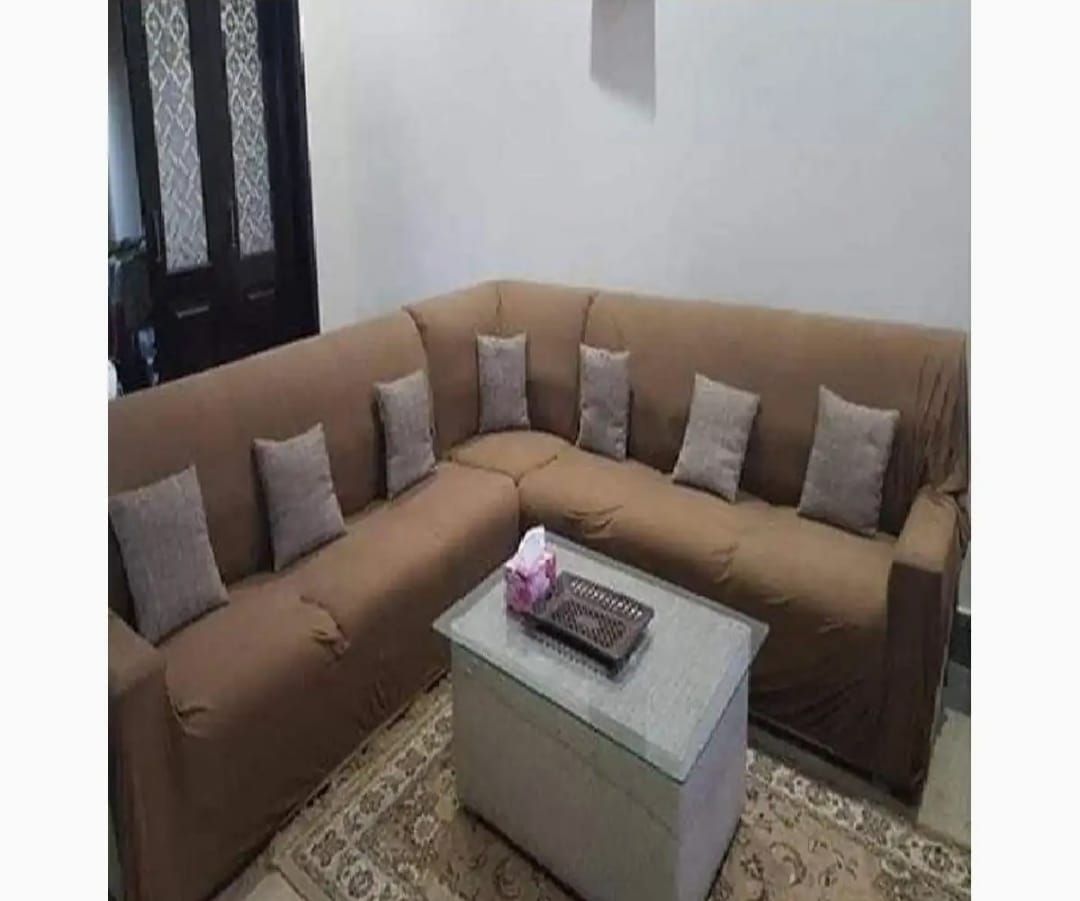 7 Seater L Shape Sofa Cover 3 Pieces 3 3 Corner Set Cotton Jersey