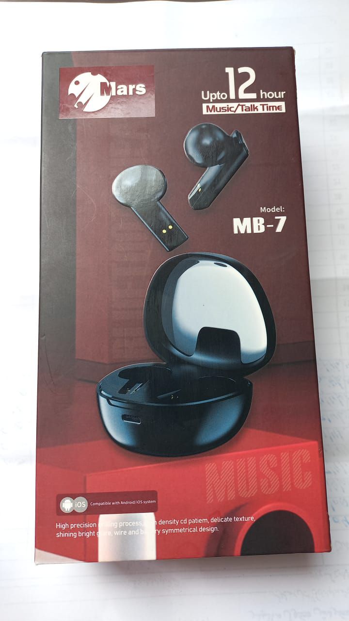 Mars MB 7 Bluetooth earbuds 12 hour time | Daraz.pk