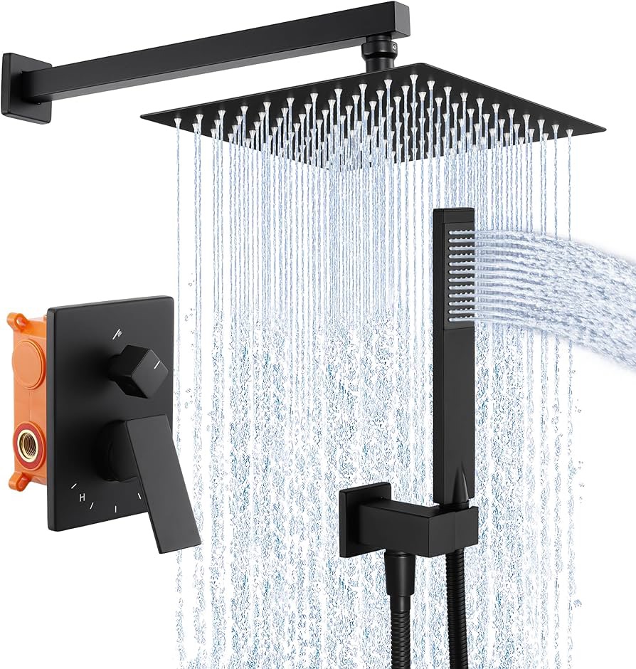 KES Black Shower Set 3-Function Concealed Shower System for Bathroom ...