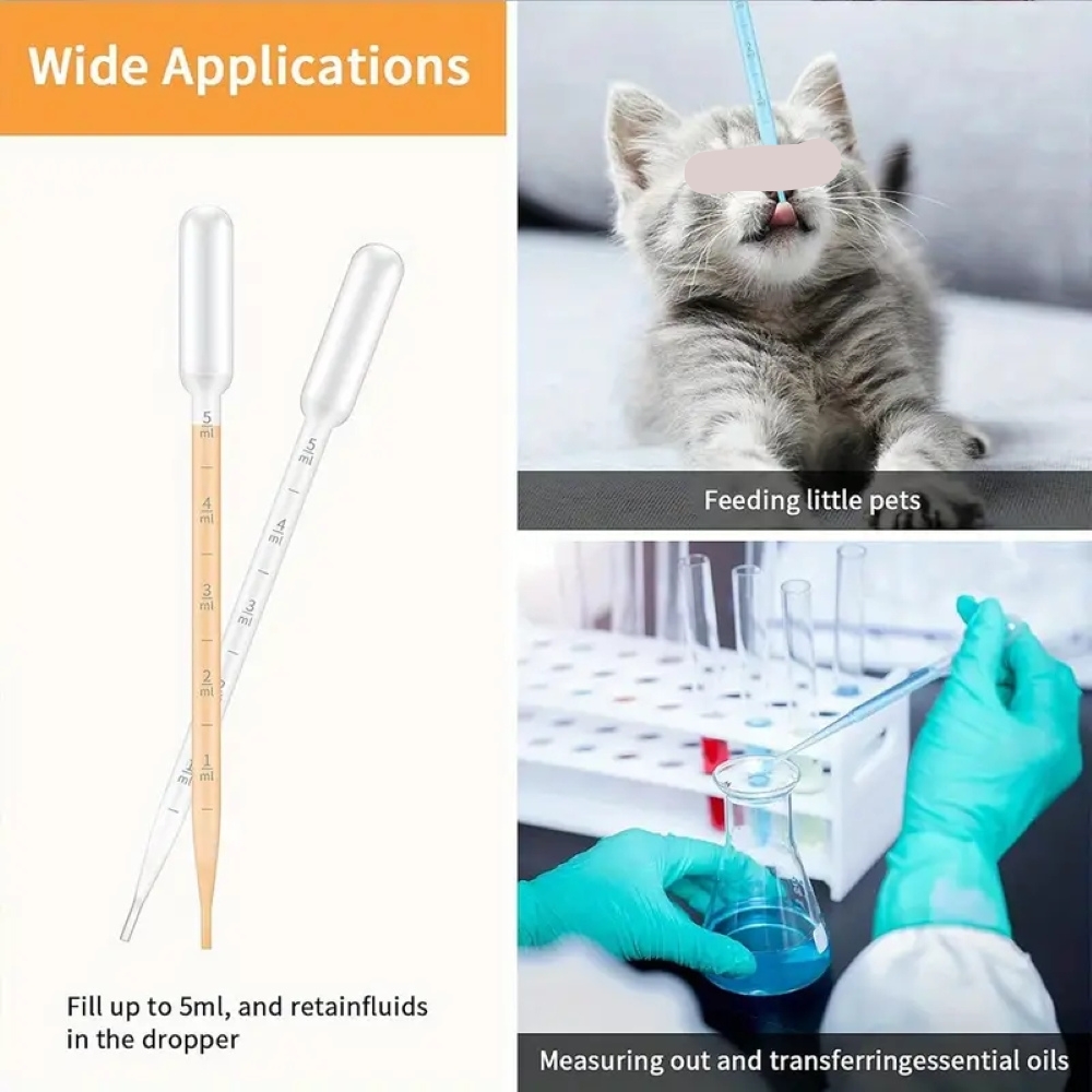 5ml Plastic Transfer Pipettes Droppers Disposable Pack of 1 to 250 ...