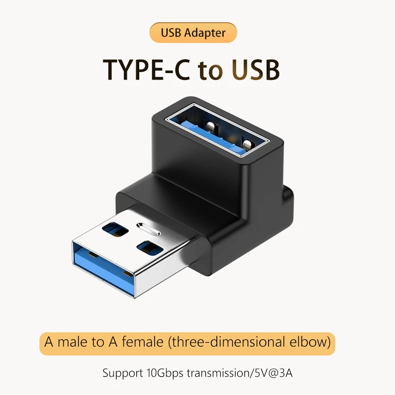 180 Degree Elbow USB C Adapter Type C USB C OTG to USB Converter U ...