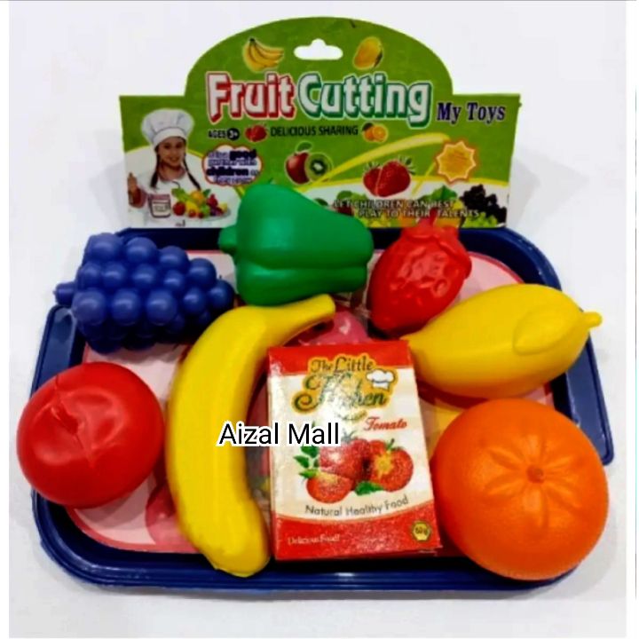 Pack of 10 Artificial Fruits toy Basket Pretend Play for Kids Colorful ...